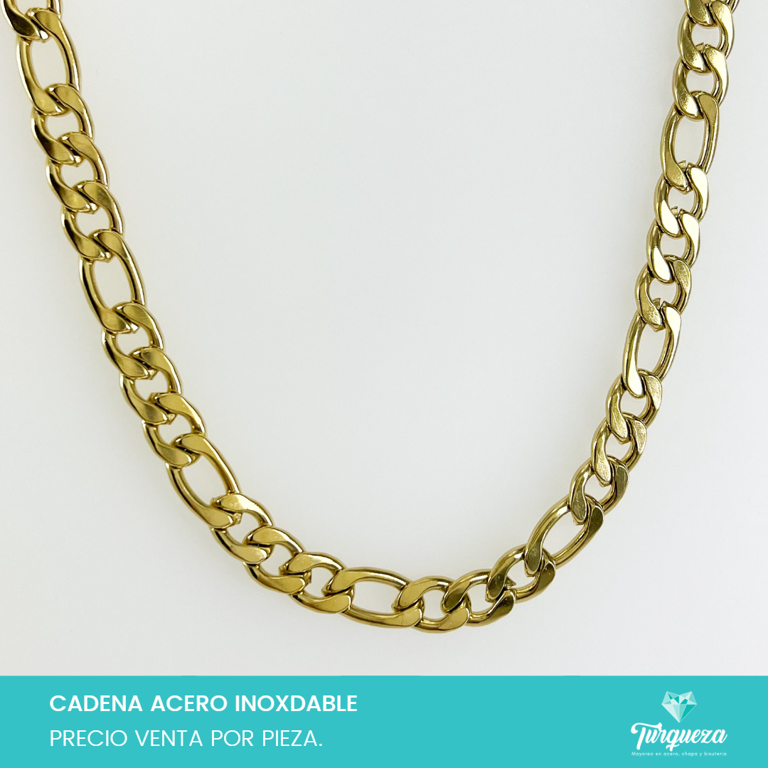 Cadena Carte Dorada (50cm-8mm) Acero Inoxidable – Turqueza Bisutería